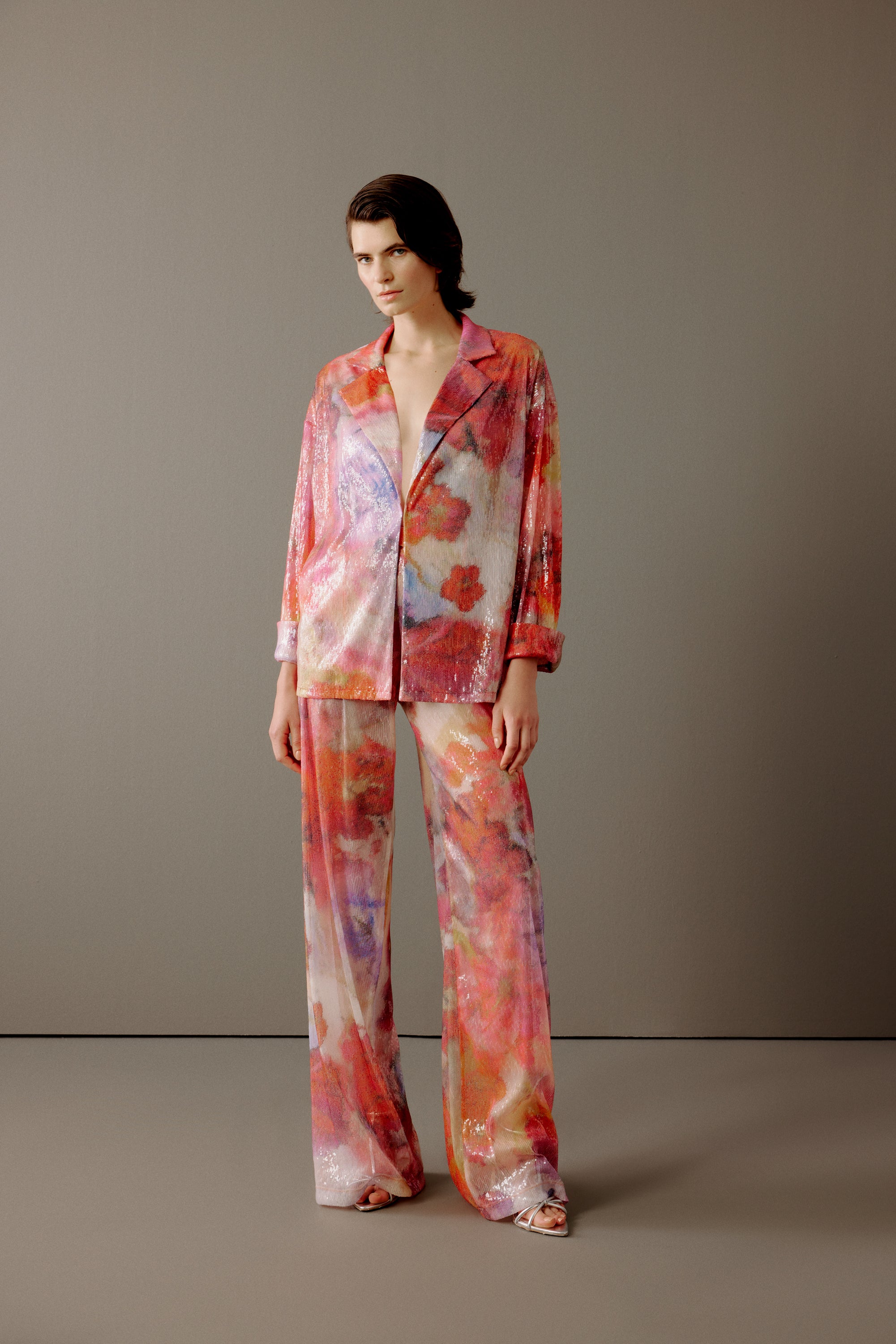 A Printed Sequin Loose Suit – Dilek Hanif
